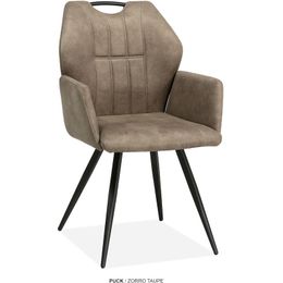 OMG Design Esszimmerstuhl &raquo;Puck&laquo; (Set) 2 Stk.Esszimmerstuhl, pflegeleichter Bezug Polyester B/H/T: 57cm x 89,5cm x 61,5cm, 2 Stk., Stoff Lederoptik, 2