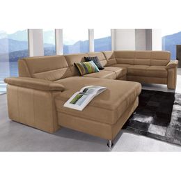 Sit & More sit&more Wohnlandschaft &raquo;Ascara U-Form&laquo; inklusive Boxspring/Federkern-Polsterung, wahlweise mit Schlaffunktion braun NaturLeder in Sitz und R&uuml;cken, 