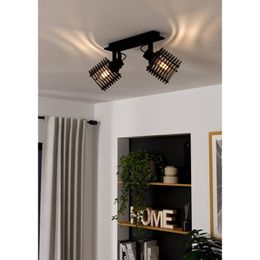 Eglo Deckenspot &raquo;SEGOVIA&laquo; E27 1 Stk. Deckenlampe, Metall und Holz in Schwarz, Deckenspot mit E27 Fassung schwarz 2, H: 17,2cm, 1 Stk.