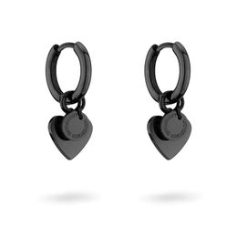 Liebeskind Berlin Damen Paar Creolen &raquo;Schmuck Edelstahl Layered Love&laquo; schwarz Edelstahl