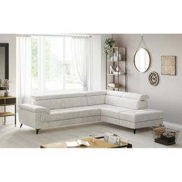 OTTO home Ecksofa &raquo;Astra L-Form, B: 286 cm&laquo; mit Kopfteilverstellung, optional Schlaffunktion & Bettkasten wei&szlig; 95% Polyester (PES) 5%Polyamid (PA) B/H