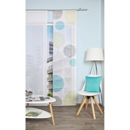 Vision S Schiebegardine &raquo;BORDEN&laquo; Paneelwagen 1 Stk. tlg. HxB: 260x60, Schiebevorhang Bambus-Optik Digitaldruck blau Polyester 260cm, Paneelwagen, 60cm