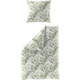 Bierbaum Bettw&auml;sche &raquo;Bettw&auml;sche 4131&laquo; 2 Stk. Mako-Satin, 100 % Baumwolle, pflegeleicht, seidig gl&auml;nzend gr&uuml;n Mako-Satin, Obermaterial: 100% Baumwolle 