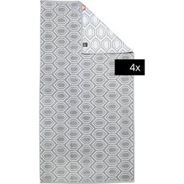 done. Duscht&uuml;cher &raquo;DAILY SHAPES&laquo; silber Jacquard-Walkfrottier, Baumwolle B/L: 70cmx140cm, 4 Stk., Silver, Jacquard-Walkfrottier