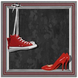 Artland Glasbild &raquo;Die roten Schuhe&laquo; Mode 1 Stk. tlg. in verschiedenen Gr&ouml;&szlig;en rot B/H/T: 20cm x 20cm, Glasbild Mode quadratisch, 1 Stk.