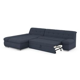 DOMO collection Ecksofa &raquo;MONA 297x173 cm, modern und komfortabel&laquo; whlw. mit Bettfunktion, L-Form blau Struktur fein 100% Polyester;Chenilleoptik 100% 