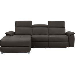 OTTO home Ecksofa &raquo;Pareli, L-Form, 259cm,m. Recamiere, Echtleder, Kunstleder, Webstoff&laquo; man. o. elektr. Relaxfunktion, USB/Kopfteilverstellg u. LED 