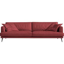 Egoitaliano 2,5-Sitzer &raquo;Sophia, Designsofa mit extrakomfortablem Sitzkomfort, Breite 214cm&laquo; Daunenfederung, inkl. 2 Kissen rot Leder BULL (Echtes Rindsleder). 