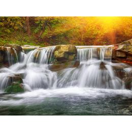 papermoon Fototapete &raquo;Mountain Waterfall&laquo; glatt bunt Vlies B/L: 4m x 2,6m, Bahnen: 8 Stk.