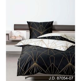 Janine Wendebettw&auml;sche &raquo;J. D. 87054&laquo; 3 Stk. Bettw&auml;sche aus Baumwolle mit grafischem Muster, Markenrei&szlig;verschluss braun Mako-Satin, Obermaterial: 100% 
