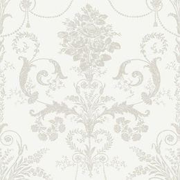 Laura Ashley Vliestapete &raquo;Josette&laquo; gemustert FSC zertifiziert, mit lebhaftem Druck, 10 Meter L&auml;nge grau Vlies B/L: 0,52m x 10m, Rollen: 1