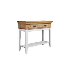 OTTO home Nachttisch &raquo;Vinales; Konsolentisch, Beistelltisch ideal f&uuml;r Boxspringbetten&laquo; Aus massiver Kiefer, mit Fr&auml;sungen wei&szlig; B/H/T: 96cm x 76cm x 