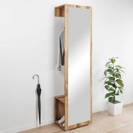 OTTO home Garderobenschrank &raquo;Paris&laquo; moderne Garderobenschrank 190cm, mit Kleiderstange und Frontspiegel braun eichefarben wotan, B/H/T: 50cm x 190cm x