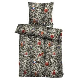 Apelt Bettw&auml;sche &raquo;Henry Flanell&laquo; 2 Stk. Leoprint mit B&auml;renkindern braun Feinflanell, Obermaterial: 100% Baumwolle B/L: 135cm, 1 Stk., 1 Stk., 