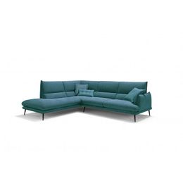 Egoitaliano Ecksofa &raquo;FUNNY, hochwertiges & aktuelles Design, bequeme R&uuml;ckenlehne, L-Form&laquo; toller Sitzkomfort, hochwertiger Strukturmix-Bezug, Breite 265cm gr&uuml;n 48