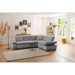 Home Affaire Ecksofa &raquo;Avesa L-Form&laquo; Wahlweise mit Arm- und Bettfunktion, B/T/H: 275/211/80 cm grau 95% Polyester, 5% Polyacryl B/H/T: 275cm x 80cm x 