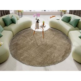 OCI DIE TEPPICHMARKE Hochflor-Teppich &raquo;MONTIS&laquo; rund 45 mm H&ouml;he uni, Langflor, Shaggy, auch in rund, quadratisch und L&auml;ufer erh&auml;ltlich beige 