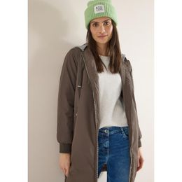 Cecil Damen Langjacke mit Kapuze mit Rei&szlig;verschlusstasche am &Auml;rmel, mit Kapuze aus Sweatmaterial braun XL (44)