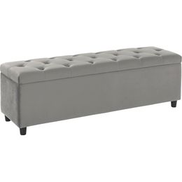 Home Affaire Bettbank &raquo;Relaxy&laquo; gesteppt, mit Staufach grau Holzwerkstoff, Massivholz, Polyester B/H/T: 100cm x 41,5cm x 40cm, Luxus-Microfaser