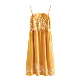 next Kleid Damen Gr&ouml;&szlig;e 40 senf / wei&szlig;