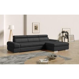 Sit & More sit&more Ecksofa &raquo;Broadway L-Form&laquo; inklusive Kopfteilverstellung, wahlweise mit Schlaffunktion schwarz Luxus-NaturLeder;Luxus-Kunstleder;NaturLEDER ;