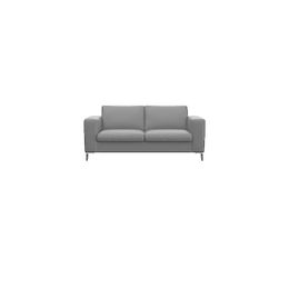 FLEXLUX 2-Sitzer &raquo;Fiore&laquo; breite Armlehnen, Kaltschaum, F&uuml;&szlig;e Alu+schwarz schwarz 100% Echteder B/H/T: 164cm x 85cm x 92cm, Echtleder