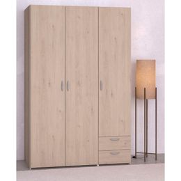 Parisot Kleiderschrank &raquo;Daily 12&laquo; 1 Stk. tlg. braun Holzwerkstoff Jackson Eiche Nachbildung, B/H/T: 120cm x 185cm x 51cm, Schubladen: 2 Stk. T&uuml;ren: 3 Stk.