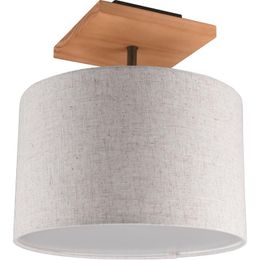 Trio Leuchten Deckenleuchte &raquo;ELMAU&laquo; E27 1 Stk. &Atilde; ̃ 35cm, H&ouml;he 36,5cm, Holzdeko, E27 Leuchtmittel frei w&auml;hlbar grau 1, &Oslash; 35cm H: 36,5cm, 1 Stk.