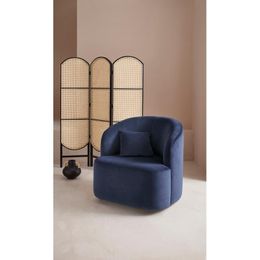 LeGer Home by Lena Gercke Drehsessel &raquo;Dilara Sessel&laquo; gerundete R&uuml;ckenlehne und Front, in 3 Bezugsqualit&auml;ten blau Struktur fein 100% Polyester);