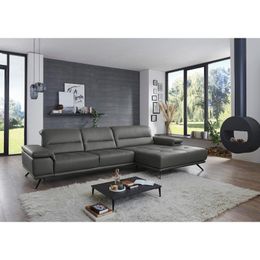 Die PlanBar Ecksofa &raquo;PN-EM19074, L-Form, Breite 343 cm&laquo; inkl. Sitztiefen- und Kopfteilverstellung B/H/T: 343cm x 193cm, Glattleder TORRO Stoff, 