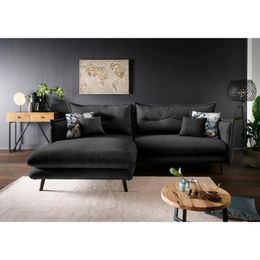 Home Affaire Ecksofa &raquo;Lazio modern und bequem, schmale Armlehnen, tolle Detailverarbeitung&laquo; zwei verschiedene Fu&szlig;farben w&auml;hlbar grau 100% Polyester;