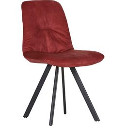 GUTMANN FACTORY Stuhl () 2 Stk. rot Polyester 2 Stk., Veloursstoff uni