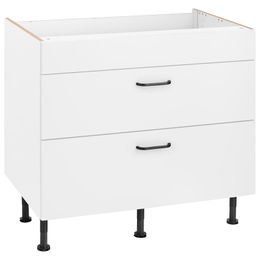 Optifit Unterschrank &raquo;Elga&laquo; mit Soft-Close-Funktion, h&ouml;henverstellbare F&uuml;&szlig;e, Breite 90 cm wei&szlig; Holzwerkstoff wei&szlig;, B/H/T: 90cm x 87cm x 58,4cm, 