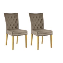 Home Affaire 4-Fu&szlig;stuhl &raquo;Colorado&laquo; (Set) 2 Stk.bequeme Polsterung, Gestell Massivholz wenge oder eiche natur braun Polyester B/H/T: 46cm x 94,5cm x 
