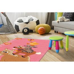 Arte Espina Kinderteppich &raquo;Joy 4168&laquo; rechteckig 22 mm H&ouml;he Sehr strapazierf&auml;hig, Fu&szlig;bodenheizungsgeeignet rosa Obermaterial: 100% Modacryl B : 75cm 1 Stk., 22mm, 