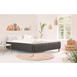 Home Affaire Polsterbett &raquo;Tarje&laquo; in 5 Breiten, auch in &Uuml;berl&auml;nge 220 cm, incl. Roll-Lattenrost grau Struktur fein (100% Polyester) Liegefl&auml;che L&auml;nge B