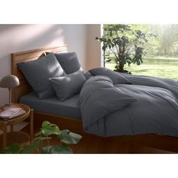 OTTO home Bettw&auml;sche &raquo;Valje&laquo; 2 Stk. NEUHEIT: ab Gr&ouml;&szlig;e 135x200 cm, Jersey Qualit&auml;t in Melange-Optik grau Jersey, Obermaterial: 100% Baumwolle B/L: 