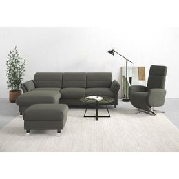 Sit & More sit&more Ecksofa &raquo;Grenoble L-Form mit Federkern&laquo; wahlweise mit Schlaffunktion, Bettkasten, Arm- und Kopfteilverstellung grau B/H/T: 251cm x 85cm x 