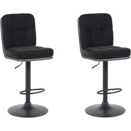 Hela Barhocker &raquo;VILA&laquo; Set, 2 Stk. tlg. 360&deg; drehbar, h&ouml;henverstellbar, Materialkombi schwarz 100% Polyester B/H/T: 42,5cm x 102cm x 56cm, Microfaser 