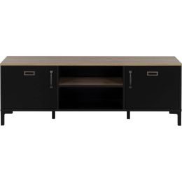 TV-Schrank &raquo;Manchester&laquo; mit 2 T&uuml;ren und einer Niesche schwarz Schwarz, B/H/T: 136cm x 47cm x 40cm