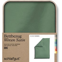 Schlafgut Bettbezug &raquo;Woven Satin&laquo; besonders dicht gewebt, Mix & Match: passender Kissenbezug erh&auml;ltlich gr&uuml;n Mako-Satin, Obermaterial: 100% Baumwolle B/L: 200cm