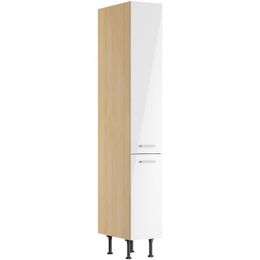 KOCHSTATION Apothekerschrank &raquo;KS-Lucy&laquo; Breite 30 cm, mit 2 Ausz&uuml;gen, Soft-Close, h&ouml;henverstellbare F&uuml;&szlig;e Eiche hell, B/H/T: 30cm x 211,8cm x 58,1cm, 