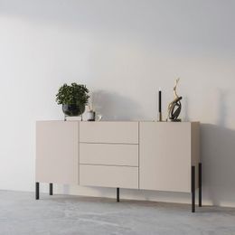 OTTO home Sideboard &raquo;Jukon, Breite 150 bzw.180 cm, moderne grifflose Kommode&laquo; Schubladenschrank 2 T&uuml;ren/3 Schubk&auml;sten, push-to-open-Funktion beige B/H