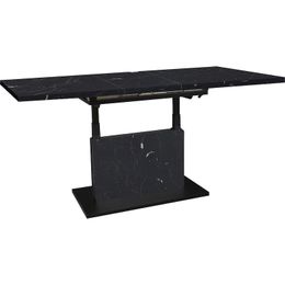 M&auml;usbacher Couchtisch &raquo;Lift Couchtisch&laquo; h&ouml;henverstellbar 56-75cm, Breite Tischplatte 120-160cm, Metallgestell schwarz B/H/T: 160cm x 75cm x 70cm, Synchron-Auszug