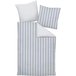 Janine Wendebettw&auml;sche &raquo;modernclassic 39028-28&laquo; mit Rei&szlig;verschluss grau Mako-Satin, Obermaterial: 100% Baumwolle B/L: 135cm x 200cm, 1 Stk., 1 Stk., Mako-
