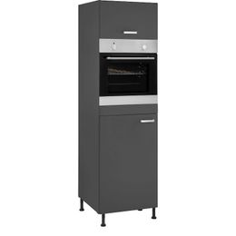 Optifit Backofenumbauschrank &raquo;Parma&laquo; Breite 60 cm grau Holzwerkstoff anthrazit, B/H/T: 60cm x 211,8cm x 58,4cm, T&uuml;ren: 1 Stk., Komplettausf&uuml;hrung