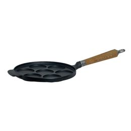 Bratpfanne &raquo;Maestro Minipfannkuchen-Pfanne, &Oslash; 24 cm, mit Holzgriff&laquo; Gusseisen 1 tlg. schwarz H&ouml;he 7cm