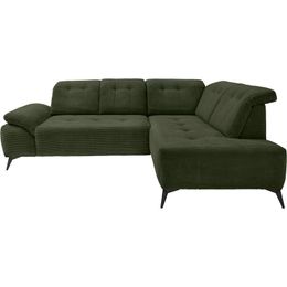 Home Affaire Ecksofa &raquo;Lazio modern und bequem, schmale Armlehnen, tolle Detailverarbeitung&laquo; zwei verschiedene Fu&szlig;farben w&auml;hlbar gr&uuml;n 93% Polyester, 7%