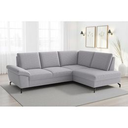Sit & More sit&more Ecksofa &raquo;Chelsea L-Form, B: 264 cm, mit Armteil-& Sitztiefenverstellung&laquo; optional Schlaffunktion und Bettkasten grau 100% Polyester B/H/T: 