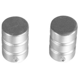 Liedeco Gardinenstangen-Endst&uuml;ck &raquo;Zylinder mit Rille&laquo; f&uuml;r Gardinenstangen &Oslash; 16 mm silber 2 Stk.